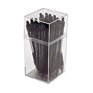 Pioneer Plastics 036C Clear Tall Rectangular Plastic Container, 2.75" W x 2.625" D x 5.75" H, Pack of 4