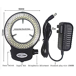 LED-144-ZK Black Adjustable 144 LED Ring Light Illuminator for Stereo Microscope (144 LED Ring Light)