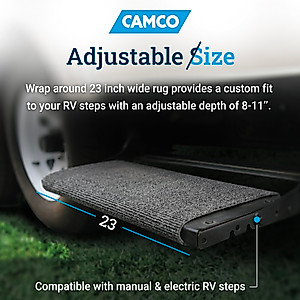 Camco 42925-A Gray 18 Inch 42925 18" Rv Step Rug-Grey