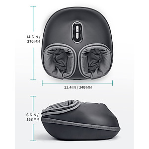 Nekteck Shiatsu Foot Massager Machine with Soothing Heat, Deep Kneading Therapy, Air Compression, Improve Blood Circulation and Foot Wellness,Relax for Home or Office Use(Gray)