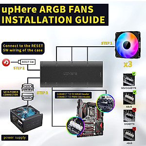 novonest 120mm PC Case Fan,5V 3PIN Addressable RGB Silent Fan,PWM 4PIN Adjustable Fan Group,High Performance Rotating Infinity Mirror Fan, with Fan Hub,UA0107(3-Pack)