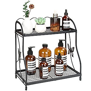 Bathroom Organizer Countertop, 2 Tier Bathroom Tray for Counter Organizer and Storage Shelf, Vanity Organizer Bathroom Counter Tray Kitchen Spice Rack Standing for Bathroom, Kitchen, Bedroom, Offices