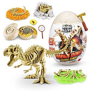 Robo Alive Mega Dino Fossil Find (T-Rex) by ZURU Dig and Discover, STEM, Excavate Prehistoric Fossils, Dinosaur Toys, Educational Toys, Great Science Kit Gift for Girls and Boys