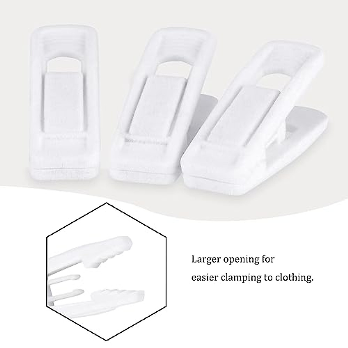 Tinfol White Velvet Hanger Clips, 24Pcs Pants Hangers Clips, Non-Slip Flocked Finger Clothes Clips Perfect for Thin Velvet Hangers