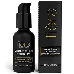 Fièra Vitamin C Serum, Hyaluronic Acid and Citrus Stem Cells - Anti Aging Serum for Brightening, Firming, and Hydrating Face & Eye Area - 30 ML / 1 FL. OZ.
