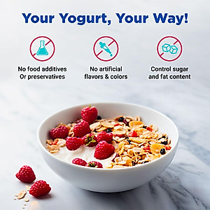 Ultimate Probiotic Yogurt Maker with Adjustable Temperature & Time Control - Make Trillions of Live Probiotics & Get Better Gut Health - LIFETIME WARRANTY - Perfect Wellness Gifts for Men & Women