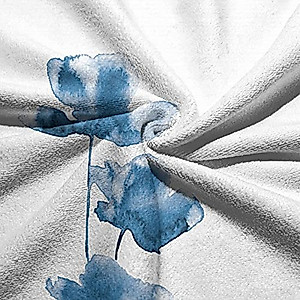 Ideolocator Chic Boho Exotic Flowers Hand Towels for Bathroom Soft Large Decorative Hand Towels Multipurpose for Bathroom, Hotel, Gym and Spa (27.5x15.7in, White)