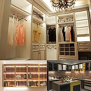 LED Under Counter Light Fixtures, 6pcs Hardwired Dimmable Cabinet Strip Lights Kit, 12 in 24V Plug in Linkable Cabinet Lights for Kitchen, Closet, Showcase, Bar, Shelf Lighting(Day White,6000K)