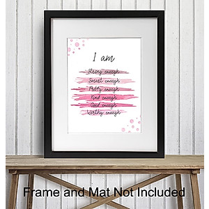 Positive Quotes Wall Decor - Positive Affirmations for Women - Motivational Wall Art - Encouraging Wall Decor - Encouragement Gifts for Women - Inspirational Wall Decor Posters - 8x10 UNFRAMED