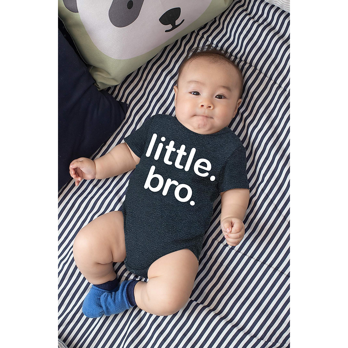 Unordinary Toddler little brother newborn outfit for boys little bro baby shower boy romper bodysuit (Charcoal Black, 0-3 Months)