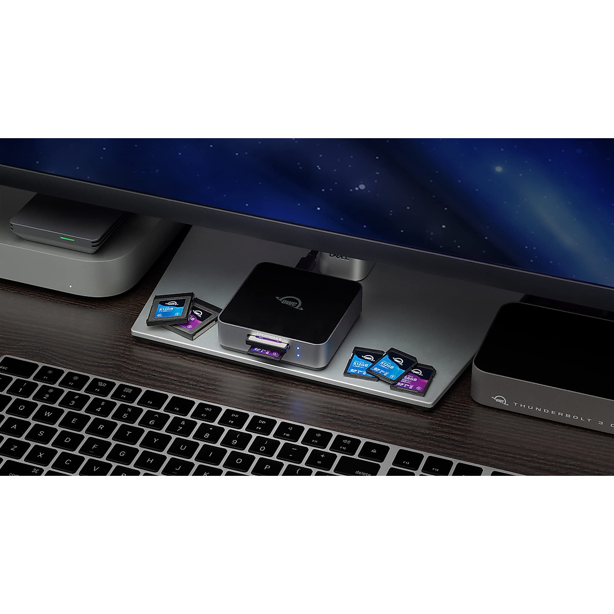OWC Atlas Dual CFexpress Type B & SDXC UHS-II Card Reader - Bus Powered by USB-C - Compatible with Mac/Windows/iPad/Chrome OS