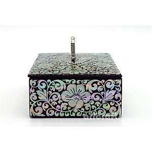 Mother of Pearl Nacre Lacquer Inlay Wooden Business Card Case, Business card Box, Desk Office Organizer, ID Box, Multi Box, Trinket Case