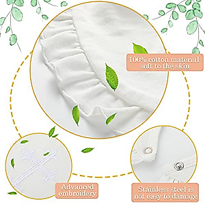 2 Pieces White Baptism Bib Christening Bib for Baby Girls Embroidered Crucifix Christening Baptism Bib Gift Outfits for Baby Girls Shower Party