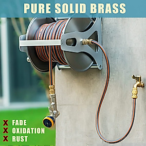 2PCS Brass Garden Hose Elbow Connector, 90-Degree Heavy Duty Fittings, 3/4 Inch GHT Male & Female Adapter