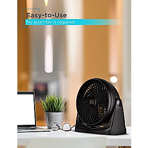 BLACK+DECKER Turbo Desk Fan – Electric Portable 7 Inch Table Fan with Adjustable Tilt for Quiet Cooling, Black