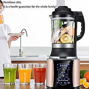 Professional Countertop Blender with 1000 watt Base, Smart Touch Panel Wall Breaking Machine,1750ml for Frozen Drinks and Smoothies Thickened Glass,Overheating Protection（2 Colours） ZJ666