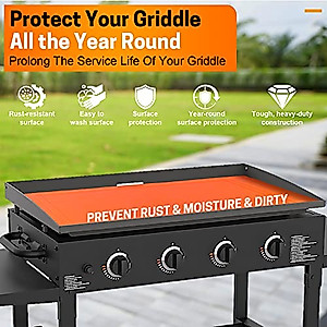 i-FSK Griddle Mat Silicone, Heavy Duty Food Grade Silicone Grill Mat, Customizable Size, Compatible with Blackstone 36", 30",28" Models for All Season BBQ Grill Mat Protection,Fathers Day Dad Gifts