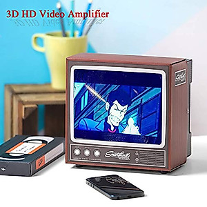 Retro TV Screen Magnifier Enlarged Picture from Phone Screen 3D Video Movie Amplifier Eye Protection Enclosed Design (Retro TV, One Size)