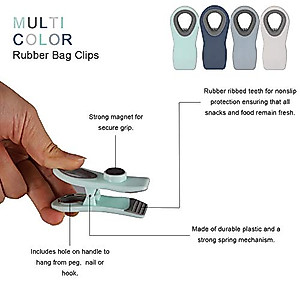Chip Clips with Magnetic, LYGZTing 10 Pcs Chip Clips, Food Clips,Chip Clips Bag Clips Food Clips Chips Clips Refrigerator Magnet Clips, Storage with Air Tight Seal Grip, Snack Bags, Food Bags
