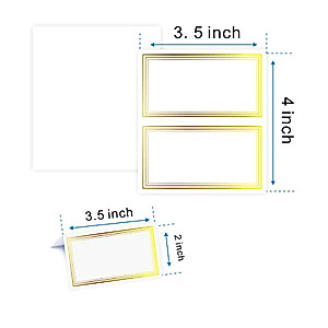 135 Pack place cards with Gold Foil Border Seating Place Cards for table setting table Weddings,Banquets,Dinner Parties,Name Cards