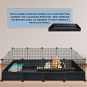 Geelin Corrugated Plastic Cage Liners Base 2 x 4 Panel Size Guinea Pig Cage Liner for Guinea Pigs Hedgehogs Rabbits Applied with C&C Cages, Black