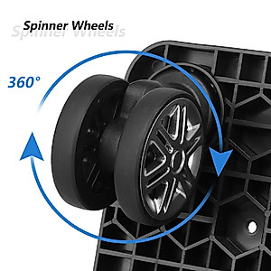 Backpack Trolley with 5 Wheels Folding Compact Lightweight Luggage Cart Spinner Rolling Luggage Cart for Bags, Pet Carriers, Dog Backpacks Carriers