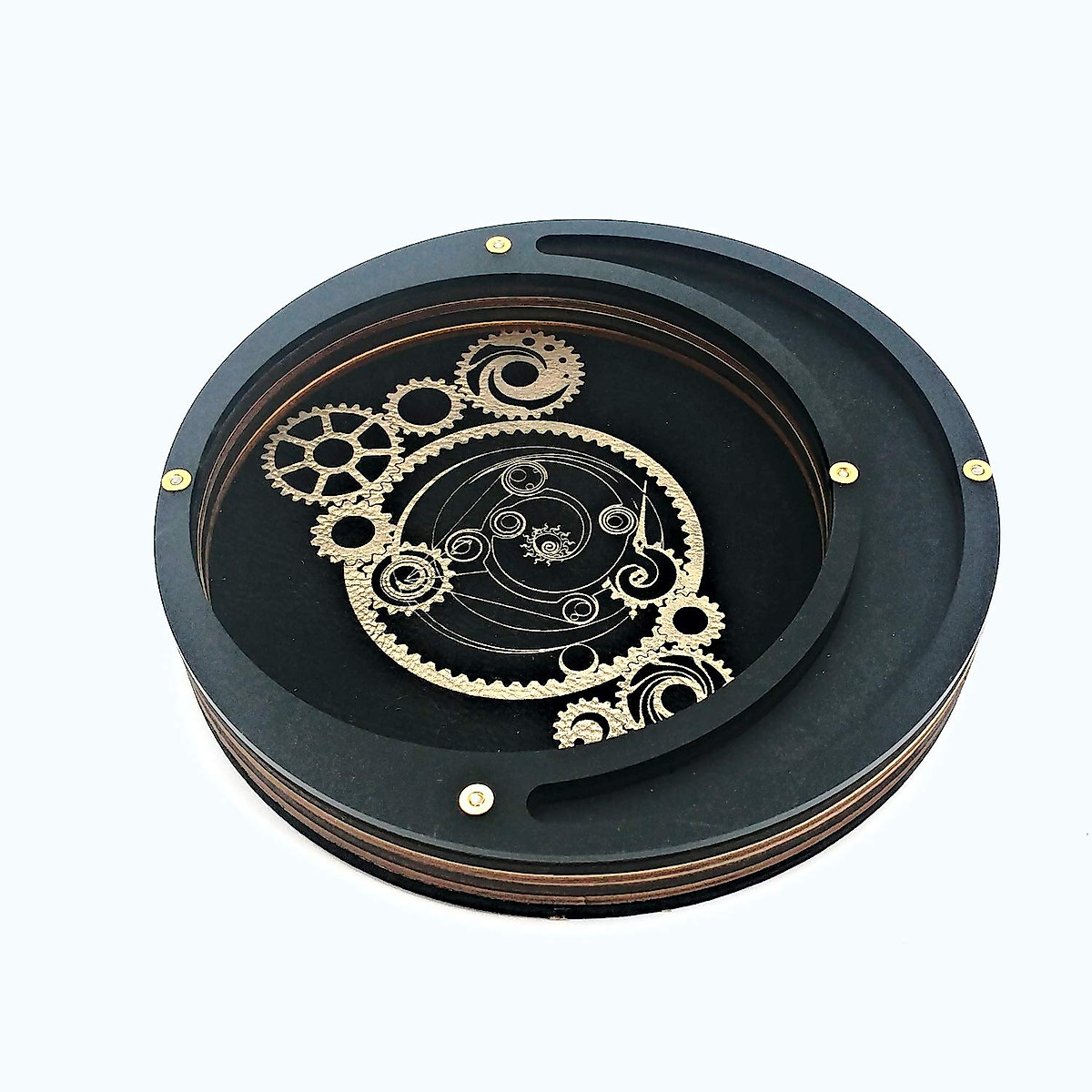 C4Labs 7.25" Padded Vegan Leather Eclipse Dice Tray - Celestial Clockwork