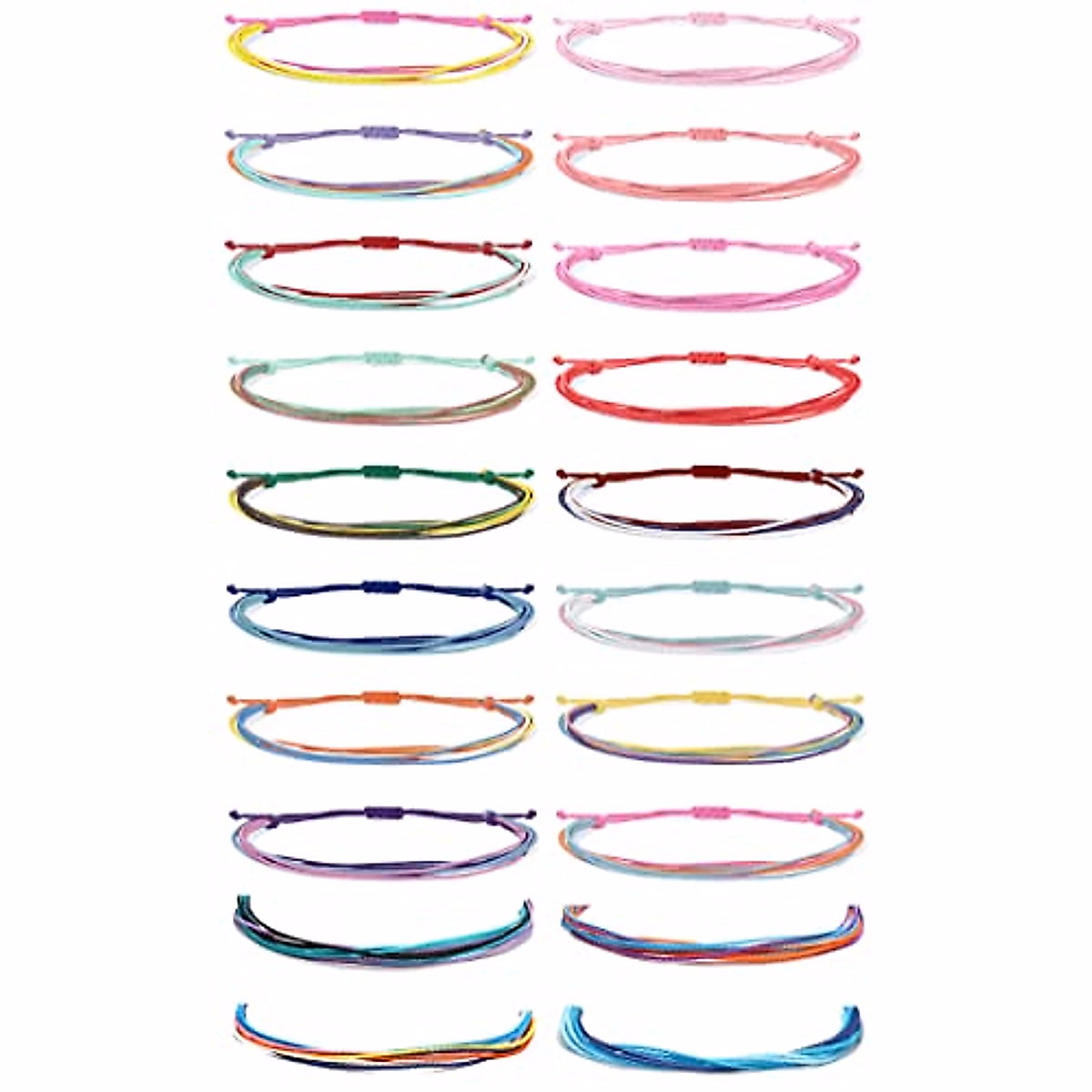 Dcfywl731 16 Pieces String Wave Bracelet for Teen Girls Colorful Handmade Braided Rope Friendship Bracelets Boho Surfer Bracelet for Teen Girls Summer Beach Bracelets Anklets Jewelry
