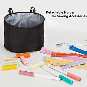 Garende Sewing Machine Mat with Storage Pockets Water-Resistant Sewing Machine Tools Organizer for Table Sewing Machine Pad (Black)