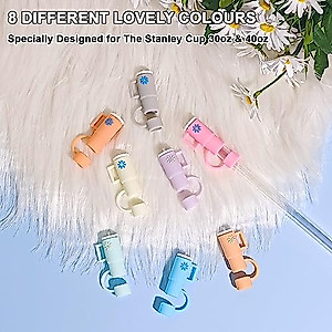 EXQUILEG Straw Covers Cap Fit for Stanley Cup, 8Pcs Silicone Straw Toppers Compatible for Stanley 30&40 Oz Tumbler, 10mm Drinking Straw Tip Covers Fit for Stanley Cups Accessories