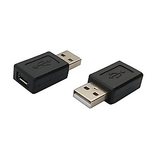 USB 2.0 Male to Micro USB Female Connector Adapter (2 Pack)