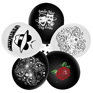 Wood Homing Cholo Party Balloons for Boys, Early 2000s Party Balloons for Teens, Cholo Old School Party Decoration, 12 IN Latex Black Balloon, Happy Birthday Party Balloons, Cholo Theme Party Supplies