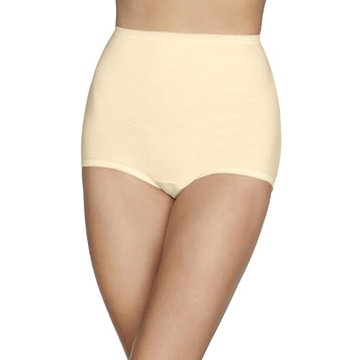 Vanity Fair Women's Lollipop Plus Size Brief Panties 15861, Elastic Leg Opening-Candleglow (3 Pack), X-Large (8)