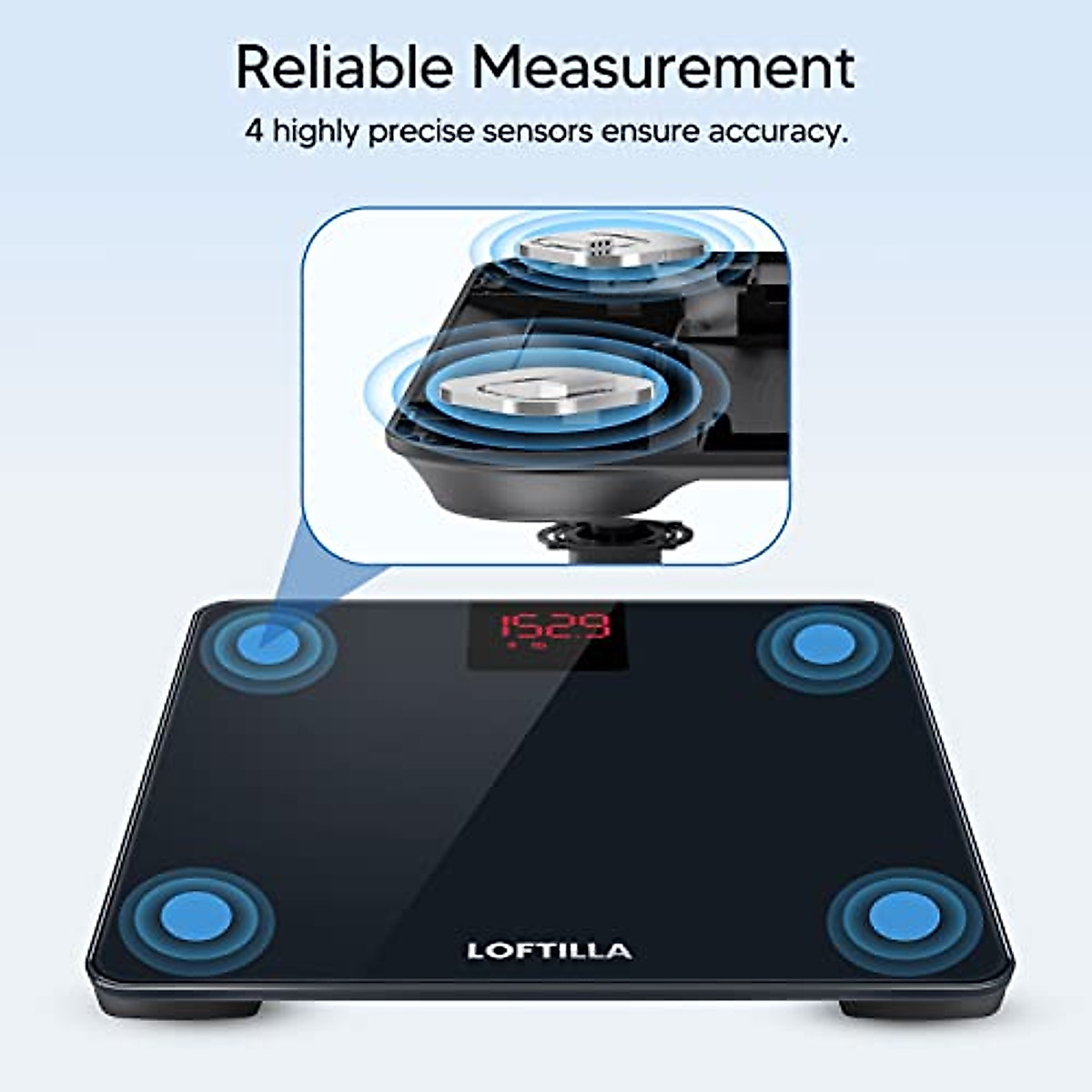 LOFTILLA Scale for Body Weight and BMI, Weight Scales, Digital Bathroom Scale, Smart Scale with App via Bluetooth, 400 lb Capacity Weighing Scale for People