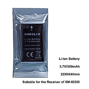 Li-ion Battery for SIMOLIO Wireless TV Headphones SM-823, SM-823D, Rechargeable and Replaceable Battery for Simolio Wireless TV Hearing Assistance Headsets