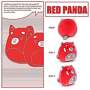 CNAANA Red Panda Plush Pillow,Chubby Red Panda Stuffed Animal Creative Gift, Gift for Kids and Adults,Bedtime & Playtime for Kids (Red Panda-B)