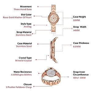 Fossil Women's Stella Mini Quartz Stainless Steel Three-Hand Watch, Color: Rose Gold (Model: ES5136)