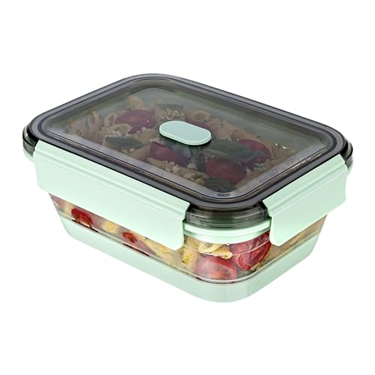Restaurantware-Fresh Hero 40 Ounce Storage Containers, 1 Durable Airtight Food Containers - Microwavable, Freezable, Green Plastic Collapsible Containers, Dishwashable, With Vented Lids