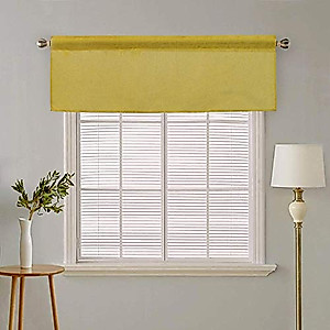 Curtain Valances for Windows Burlap Linen Window Curtains for Kitchen Living Dining Room 58 x 15 inch 1 Valance Yellow
