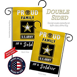 Breeze Decor Proud Family Soldier Garden Flag Armed Forces United State American Military Veteran Retire Official House Decoration Banner Small Yard Gift Double-Sided, Made in USA, Yellow/Black