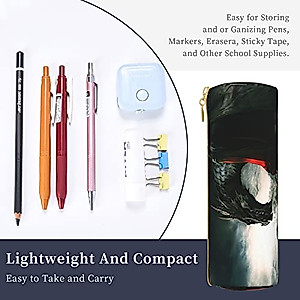 Dragon Pencil Case Pen Pouch Cylinder Small Carrying Box for Women Adult With Smooth Zipper Simple Durable Lightweight for Office Organizer Storage Bag