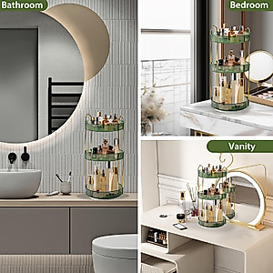 YEEYAA Rotating Makeup Organizer for Vanity,Large-Capacity Skincare Perfume Organizers,360° Spinning Cosmetics Storage Vanity Shelf Countertop,Make up Organizer Tray for Perfume,Skin Care,Lipsticks