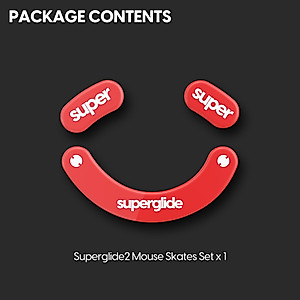 Superglide2 - New Controllable Speed Textured Surface Smoothest Mouse Feet/Glides Made with Ultra Strong Glass Smooth and Durable Sole for Razer DeathAdder V3 Pro [Red]