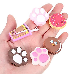 Sosoport 6pcs Data Cable Protective Sleeve Dessert Shaped Protector Charger Protector Phone Charging Line Cover Adorable Protection Sleeve Lovely Data Cable Sleeve Data Lines Plug Protector