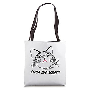 Funny Jane Austen Cat Lydia Did What? Pride and Prejudice Tote Bag