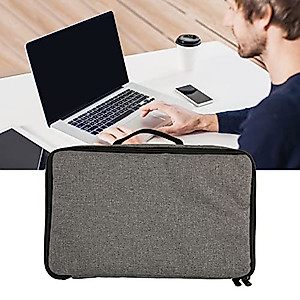 Projector Case, Projector Bag with Sturdy Handle, Portable Projector Carrying Case for Travel Gray, 13.6x7.9x4in Heavy Duty Nylon Pockets
