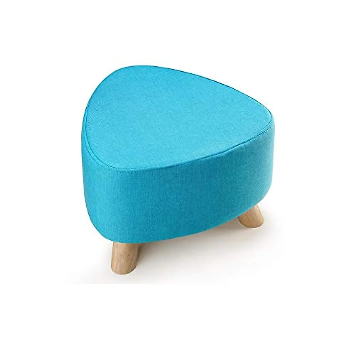 JAHH Products Foam Padded Pouf Footrest Stool with Removable Linen Cover and Non-Skid Wooden Legs, (Color : Black)