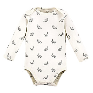 Touched by Nature Unisex Baby Organic Cotton Long-Sleeve Bodysuits, Girl Woodland, 9-12 Months