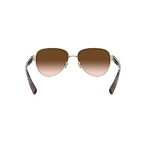 Coach HC7111 Sunglasses, Light Gold/Brown Gradient, 57 mm