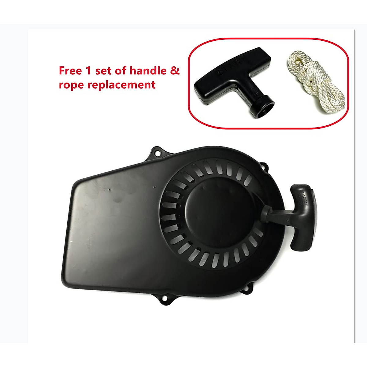 POWER PRODUCTS Recoil Starter for Harbor Tail Gator 63025 63024 & Storm CAT 63CC 2HP 800 900W 60338 66619 69381 for Pulsar PG1202S & 2HP 2-Stroke 64CC Gas Generator with Handle & Rope Replacement